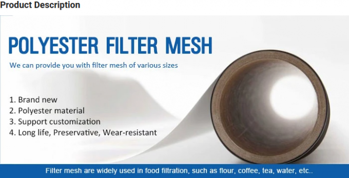 Polyester Mesh Filter Mesh / Screen Mesh For Printing Liquid Air Solid ...